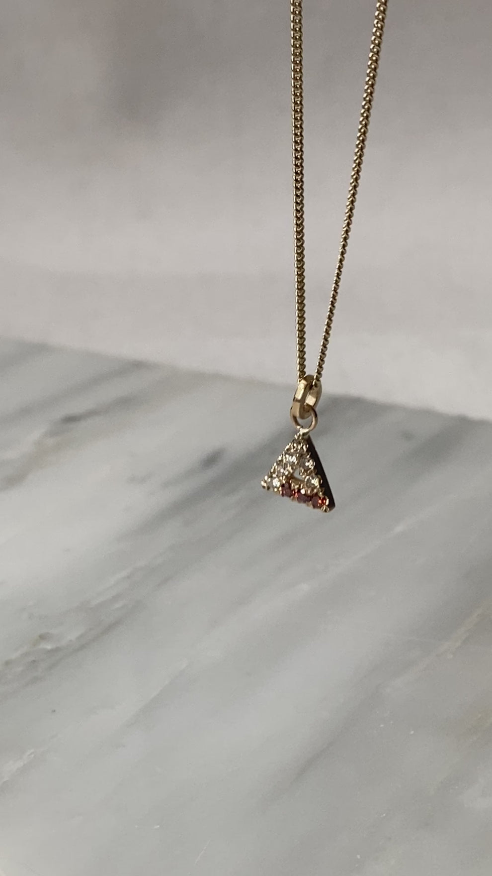 Diamond Triangle Gold Pendant – Vicky Davies Jewels