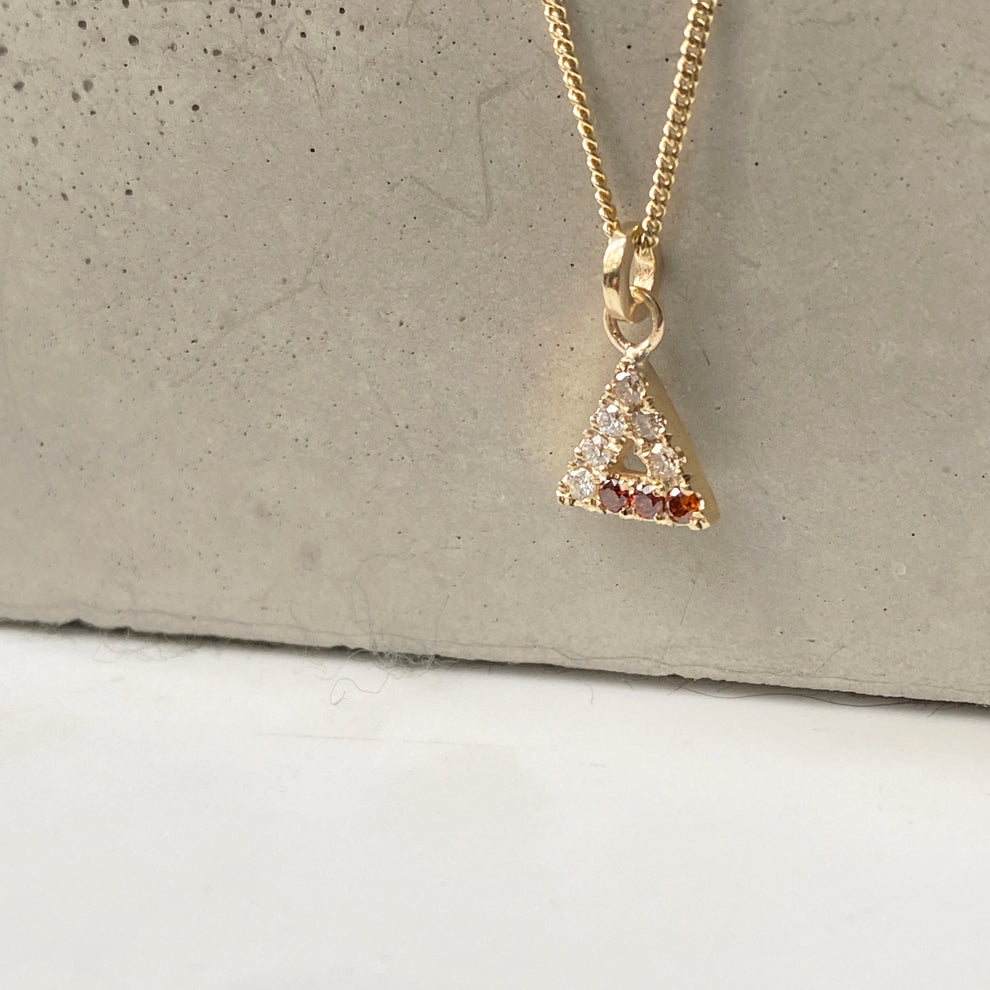 Diamond Triangle Gold Pendant – Vicky Davies Jewels